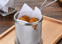 China Customized 316 Stainless Steel Wire Mesh Baskets / Square Fry Basket for sale