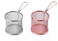 China Customized 316 Stainless Steel Wire Mesh Baskets / Square Fry Basket for sale