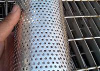 China 0.4mm Thickness Perforated Wire Mesh Metal Tube 200mm OD Mill Edge for sale