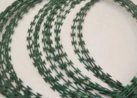China Stainless Steel Razor Barbed Wire 10mm Length PVC Coating for sale