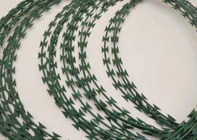 China Stainless Steel Razor Barbed Wire 10mm Length PVC Coating for sale