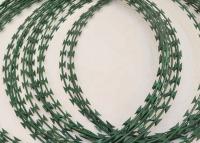 China Stainless Steel Razor Barbed Wire 10mm Length PVC Coating for sale