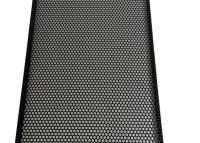 China Black Hexagonal Perforated Metal Speaker Grill Mesh SS 0.5mm Thickness for sale