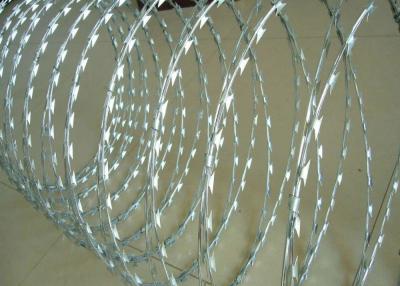 China Hot Dipped Galvanized Razor Blade Fencing Wire Barbed 65mm Length CBT 65 for sale