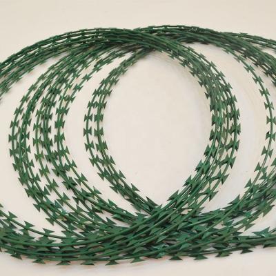 China razor barbed wire   barbed wire with blades   razor wire coil for sale