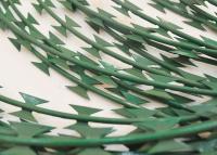 China BTO 22 Concertina Razor Barbed Wire 450MM Coil PVC Coating for sale