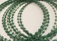 China BTO 22 Concertina Razor Barbed Wire 450MM Coil PVC Coating for sale
