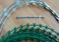 China BTO 22 Concertina Razor Barbed Wire 450MM Coil PVC Coating for sale