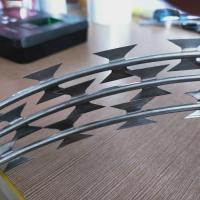 China razor barbed wire   barbed wire with blades   razor wire coil for sale