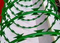 China PVC Coated Razor Barbed Wire 450MM Coil BTO 22 0.5mm thickness for sale