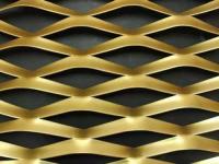 China Golden Colour OEM Expanding Wire Mesh Diamond Shape Metal for sale