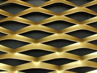 China Golden Colour OEM Expanding Wire Mesh Diamond Shape Metal for sale