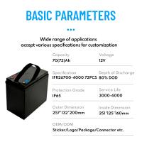 China Battery 12v 70ah 72ah Solar Energy Storage Lifepo4 Battery Pack for Electric Car Lithium Ion Golf Cart Power Tool for sale