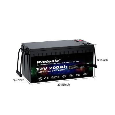 China Built-in BMS  Deep Cycle for RV Solar Boat Marine Trolling Motor Lithium Ion Pack 12v 200ah Lifepo4 Battery for sale