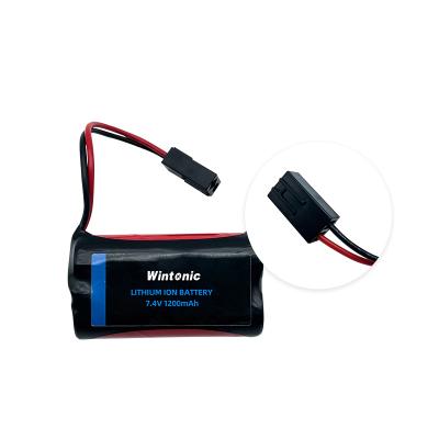 China Factory Custom Li-ion Lithium Battery Pack 18650 Battery Pack for 7.4v Battery Pack Helicopter 1200mAh 7.4V for sale
