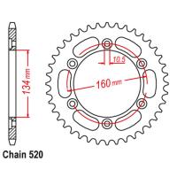 China Replace/Repair 41 Teeth 520 40-46T Ladle Aluminum Sprocket for Honda CBR1000RR CBR600RR for sale