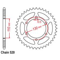 China Customizable Logo 520 38-48T Ladle Aluminum Sprocket for Kawasaki EX400 Z400 EX300 KLE300 for sale