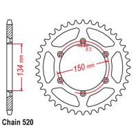 China Customized 520 39-53T Sprocket for Kawasaki KLX250 KDX250 KX250 KX450 and Design for sale