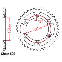 China Custom 520 38-51T Ladle Aluminum Sprocket for Yamaha YZ125 YZ250 YZ450 WR450 and Durable for sale