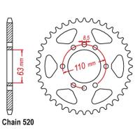 China 520 42T Orange Billet Aluminum Motorcycle Sprocket for KTM Duke 200 Rear Wheel Drive for sale