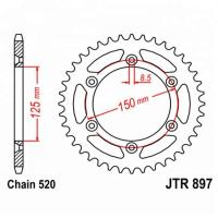 China Customizable Steel Ladle Aluminum Rear Sprockets for KTM Duke 690 in Black and Orange for sale