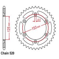 China Custom 47 Teeth CNC Racing Rear Sprocket for Honda CR500R Outstanding Durability for sale