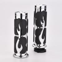 China 443g Universal Motorcycle Handle Grip Covers Customized with Zinc Alloy Flame Design for sale