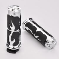 China 443g Universal Motorcycle Handle Grip Covers Customized with Zinc Alloy Flame Design for sale