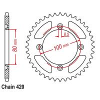 China 420 Chain Model Compatible Customized CNC Aluminum Rear Sprocket for Honda CR CRF110 for sale