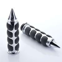 China Black Handlebar Grips for Harley Davidson Custom Chrome Rubber Motorcycle Accessories for sale