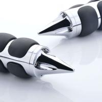 China Black Handlebar Grips for Harley Davidson Custom Chrome Rubber Motorcycle Accessories for sale