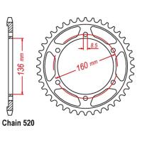 China Custom Color 520 39T-49T Motorcycle Aluminium Rear Sprocket for BMW F650GS F650 G650GS for sale