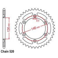 China 520 39T-53T Aluminium Alloy Rear Chain Sprocket for Kawasaki KLX400 Customized Design for sale