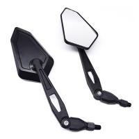 China Convex Black Vintage Flexible Motorcycle Side Mirror with and Plastic Shell Nylon Rod for sale