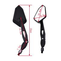 China Convex Black Vintage Flexible Motorcycle Side Mirror with and Plastic Shell Nylon Rod for sale