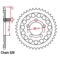 China Goden T6061/7075 Custom Color 520 40T CNC Aluminum Rear Sprocket for Honda NSR 250 SP for sale