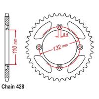 China OEM Custom 428 46T 49T Aluminum Rear Sprocket for KTM 85 SX 85 XC 105SX 105XC Durable for sale