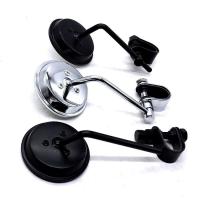 China Sample black plating round motorcycle rearview mirrors for harley davidson for sale