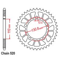 China Custom CNC Aluminum 520 42-46T Rear Sprocket for BMW S1000RR S1000R Made to Order for sale