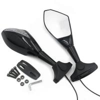China Rearview Motorcycle Side Mirror with LED Lights in Black Color for sale