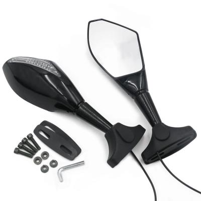 China Rearview Motorcycle Side Mirror with LED Lights in Black Color for sale