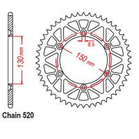 China T6061/7075 Aluminum Alloy 520 38-52T Rear Sprocket for Yamaha YZ125 YZ250 YZ450F WR450F for sale