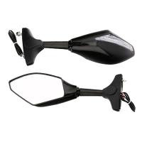 China Rearview Motorcycle Side Mirror with LED Lights in Black Color for sale