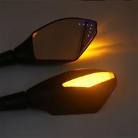 China Rearview Motorcycle Side Mirror with LED Lights in Black Color for sale