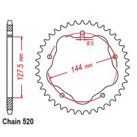 China Customized CNC Aluminum 520 36-43T Motorcycle Rear Sprocket for Ducati 748 800 950 for sale