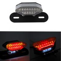 China Customized 12V Motorcycle Brake Steering 16 LED Tail Light with License Plate Light for sale