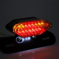 China Customized 12V Motorcycle Brake Steering 16 LED Tail Light with License Plate Light for sale