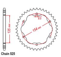 China Upgrade Your Ducati's Performance with a Custom CNC Aluminum 525 38-43T Rear Sprocket for sale