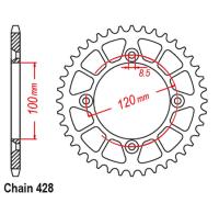 China Custom CNC Aluminum 428 44-56T Off Road Motorcycle Rear Sprocket for Suzuki RM80 RM85 for sale
