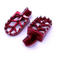 China Red Logo Customized Logo CNC Aluminum Alloy Dirt Bike Foot Pegs for Honda CRF230F for sale